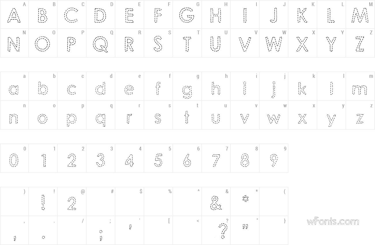 DJB Hand Stitched Font | wfonts.com - download free