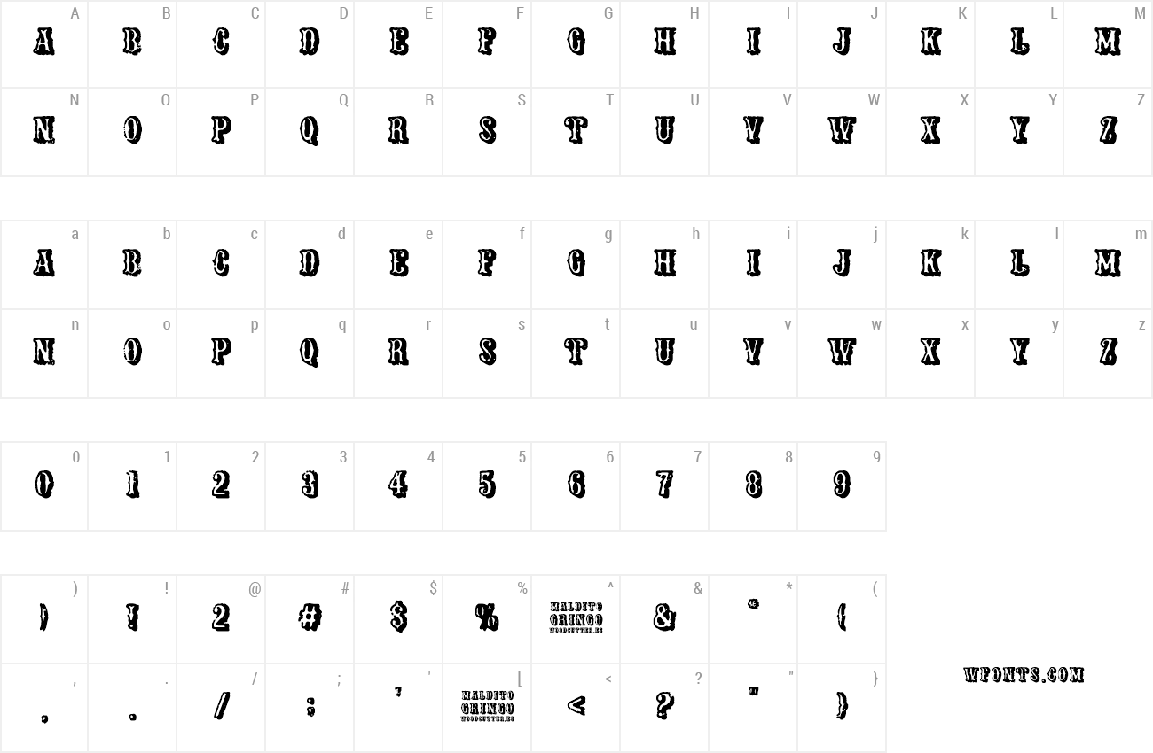 Maldito Gringo Font | wfonts.com - download free