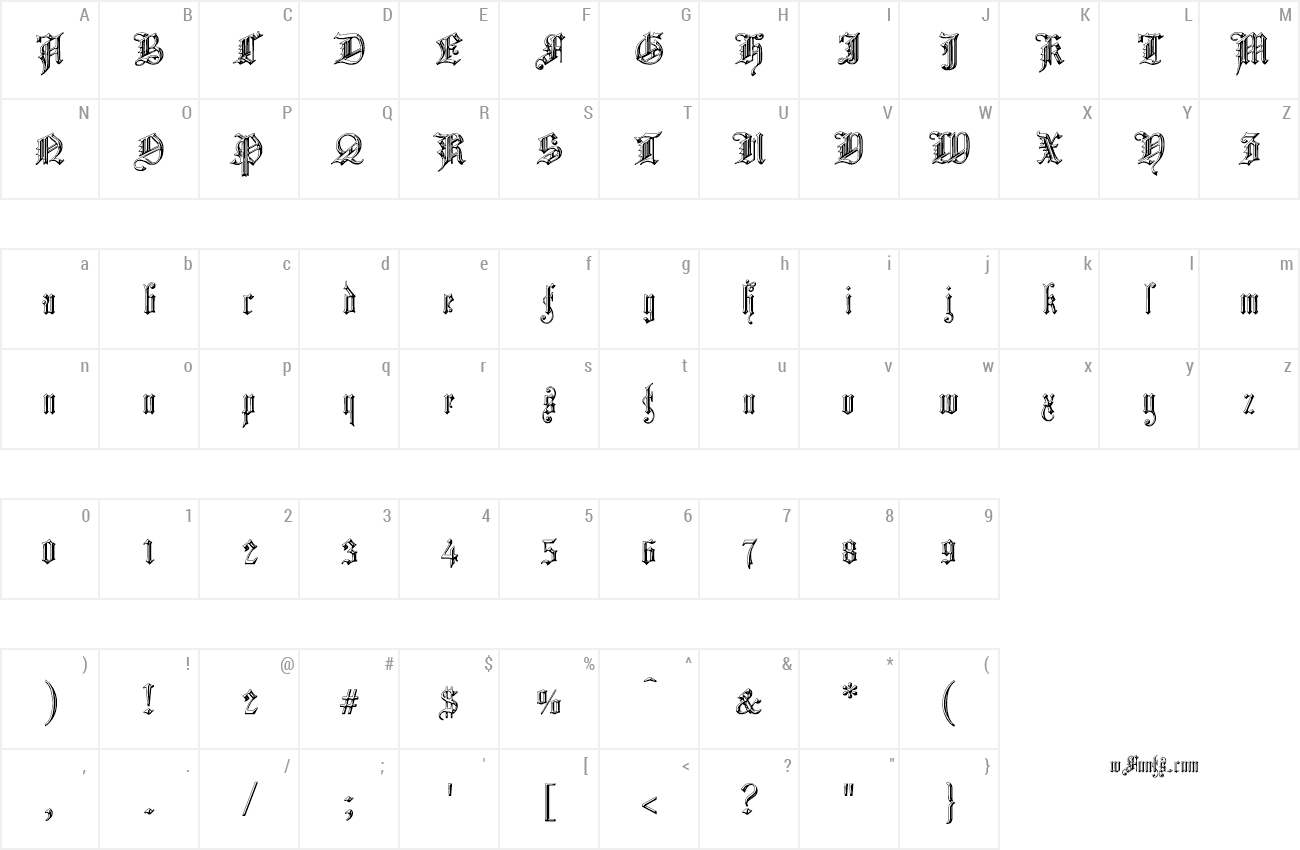 Church Text 'Shaded' Font | wfonts.com - download free