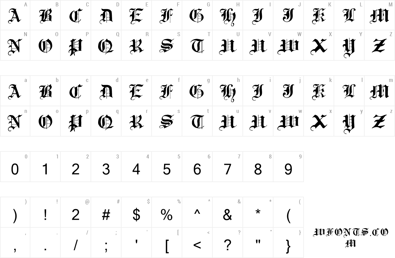 Traditional Gothic, 17th c. Font | wfonts.com - download free