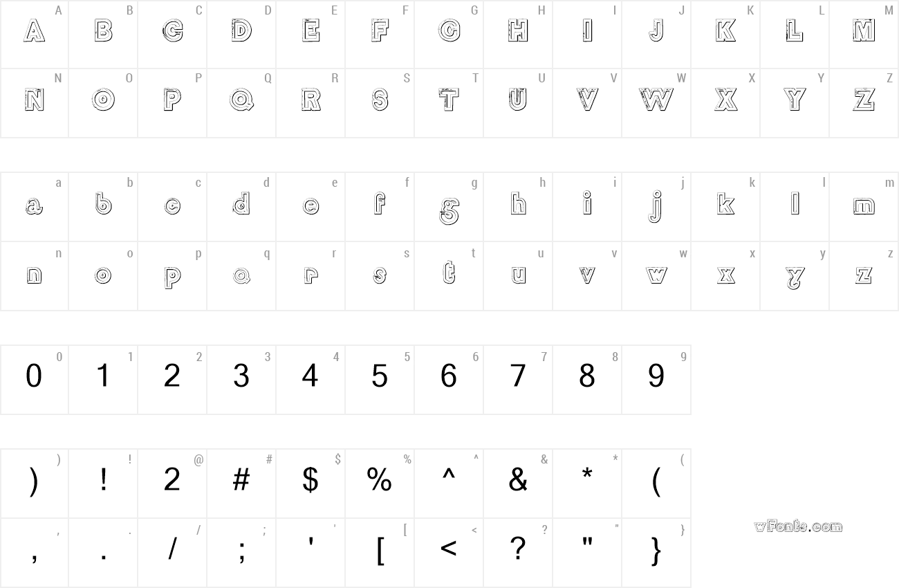 DelamotteLargeRelief Beveled Font | wfonts.com - download free