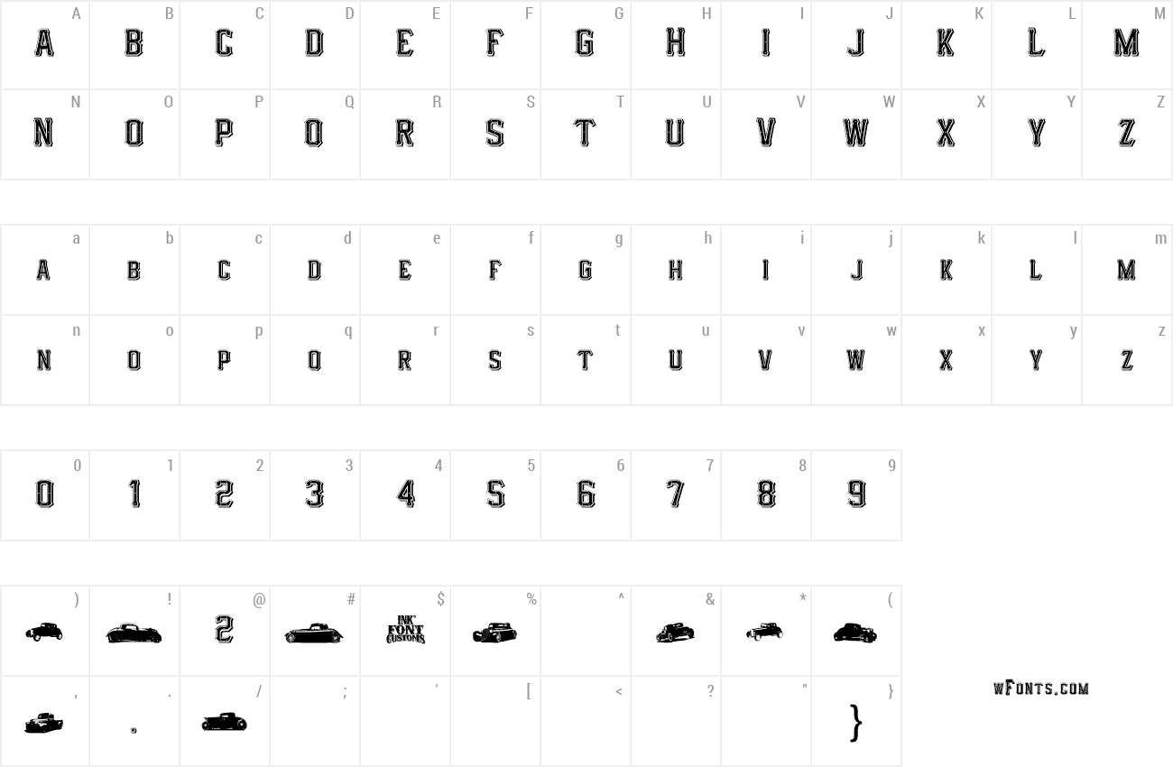 I.F.C. HOTROD TYPE Font | wfonts.com - download free