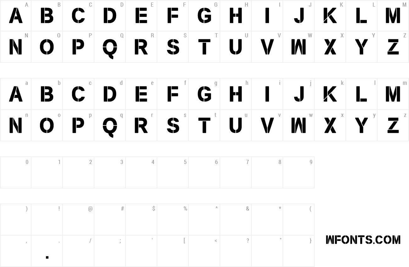 New Stencil tfb Font | wfonts.com - download free