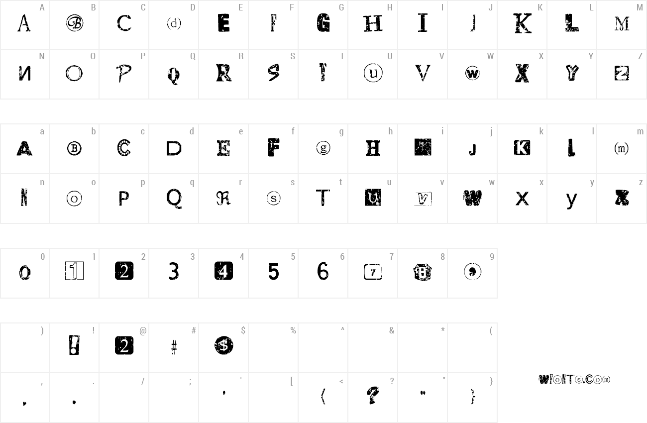 Distressed Ransom Note Font | wfonts.com - download free