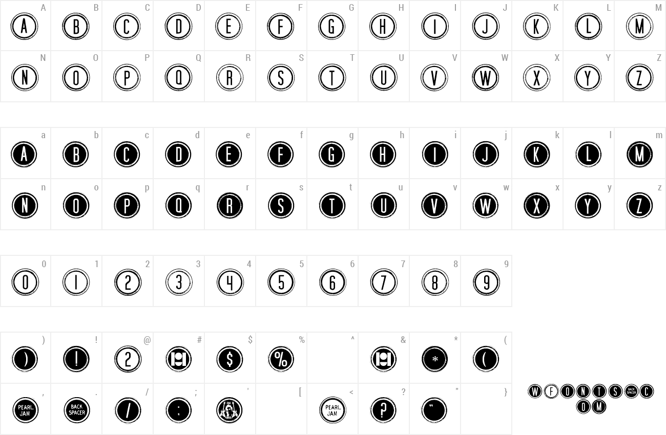 Backspacer Tribute To Pearl Jam Font | wfonts.com - download free