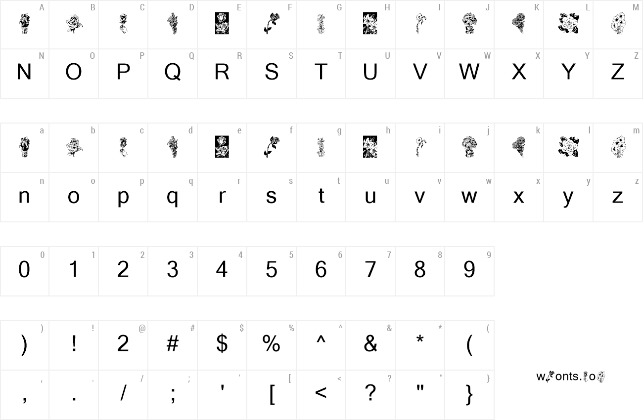 KR Beautiful Flowers Font | wfonts.com - download free