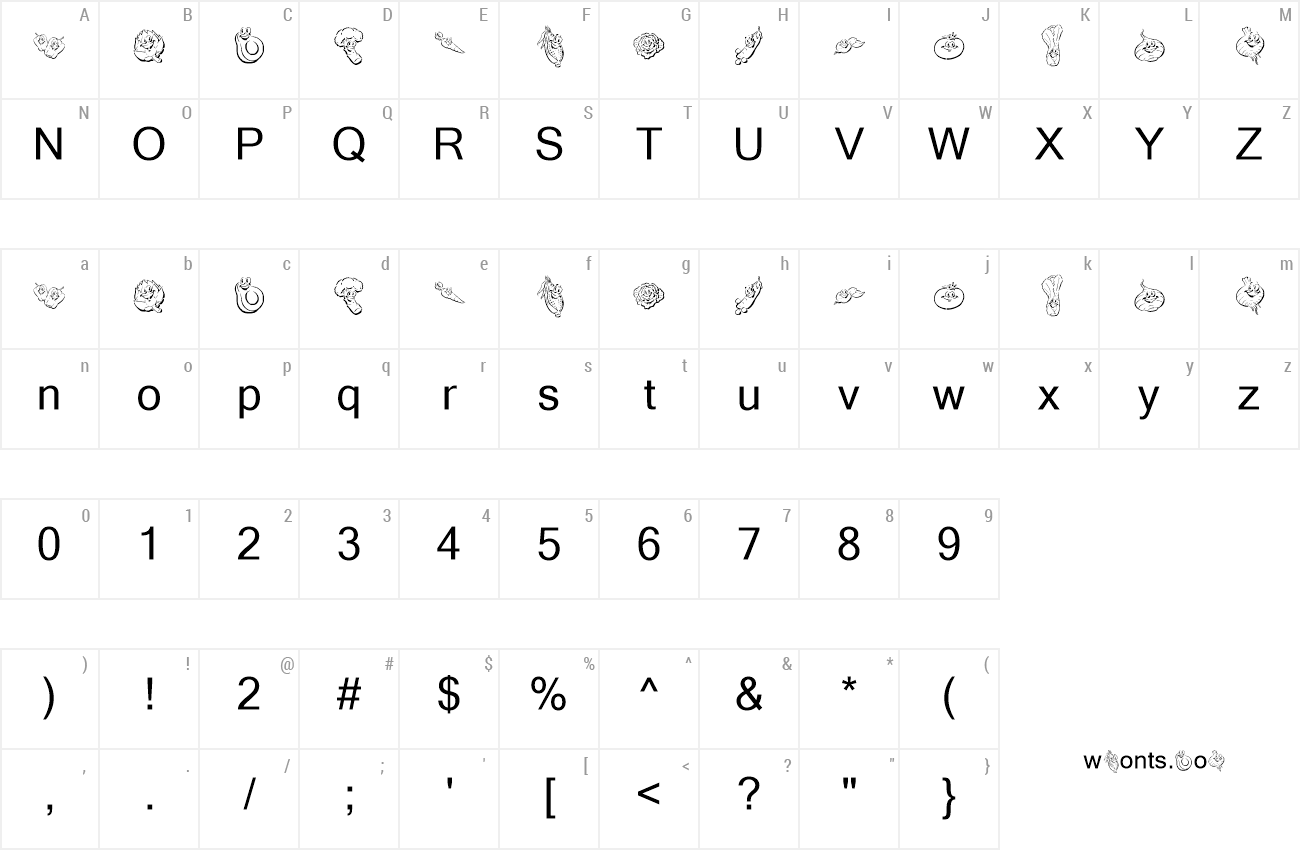 KR Happy Veggies! Font | wfonts.com - download free