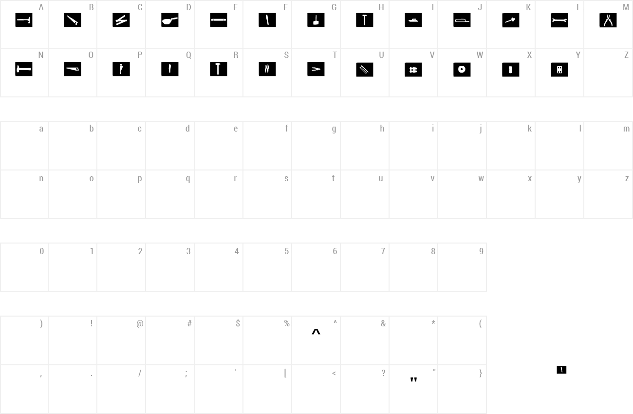 Carpenter Tools Font | wfonts.com - download free