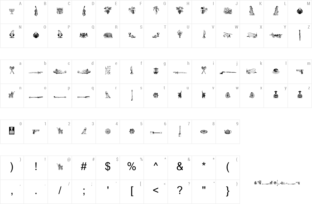 Cornucopia od Dingbats Six Font | wfonts.com - download free