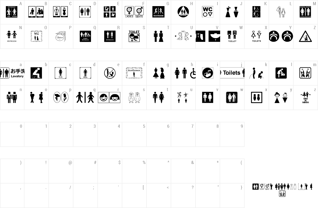 restroom signs tfb Font | wfonts.com - download free