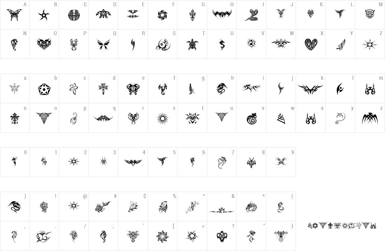 tribal tattoo font Font | wfonts.com - download free