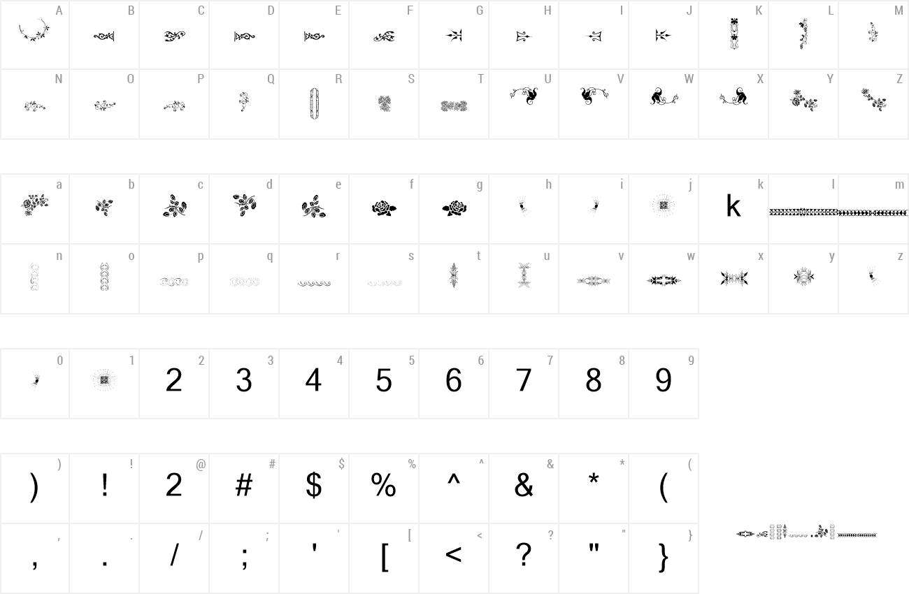 Unpublished Ornaments Two Font | wfonts.com - download free