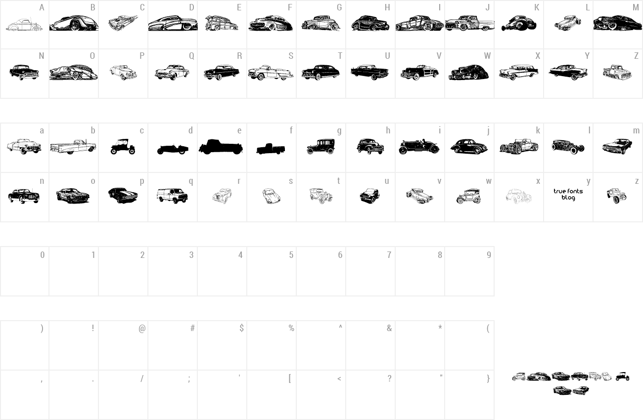 vintage auto cars tfb Font | wfonts.com - download free