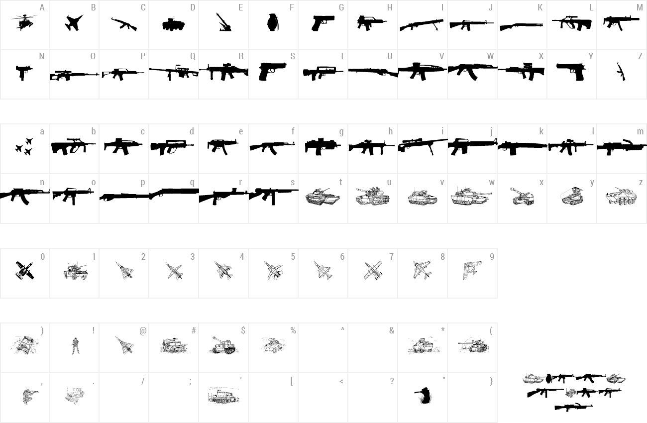 Army weapons tfb Font | wfonts.com - download free