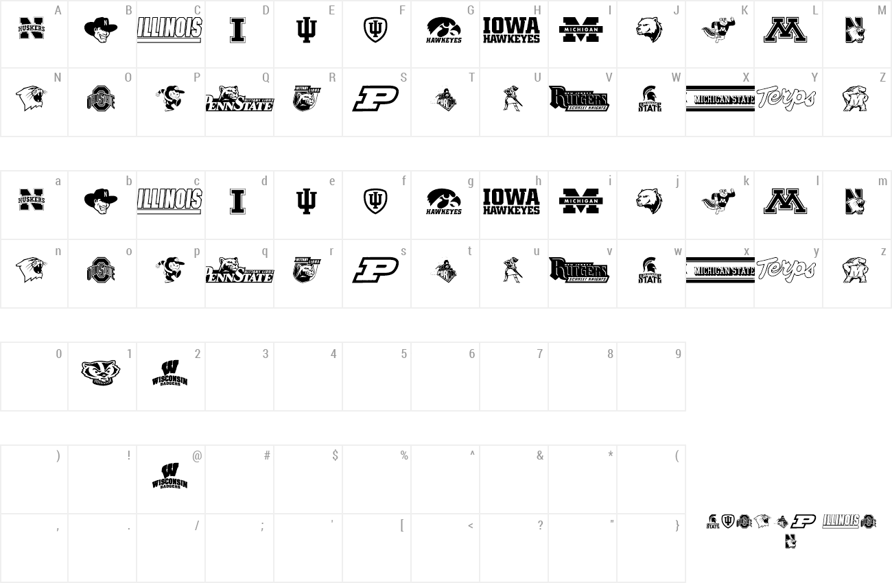 NCAA Big 10 Font | wfonts.com - download free