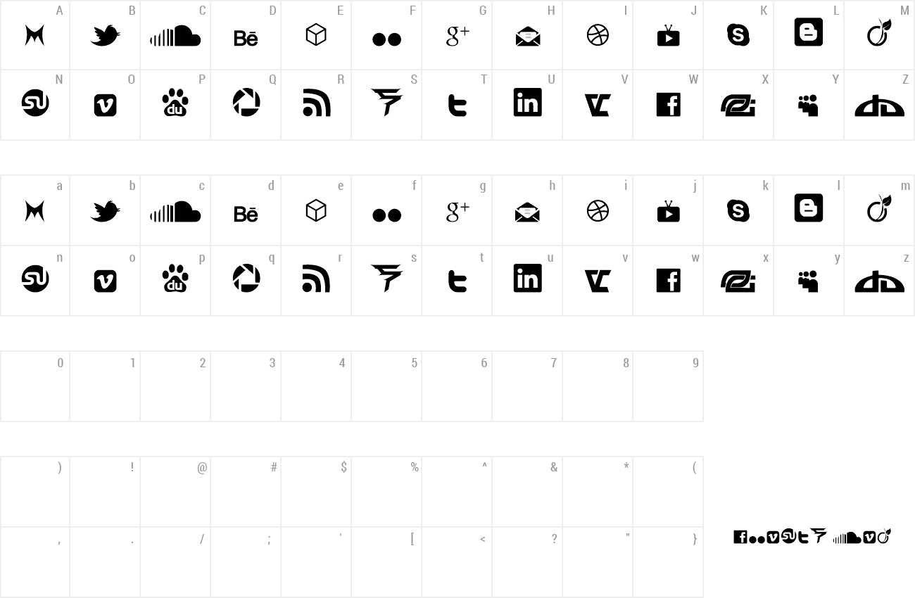 Social Icon by BRIANQC Font | wfonts.com - download free