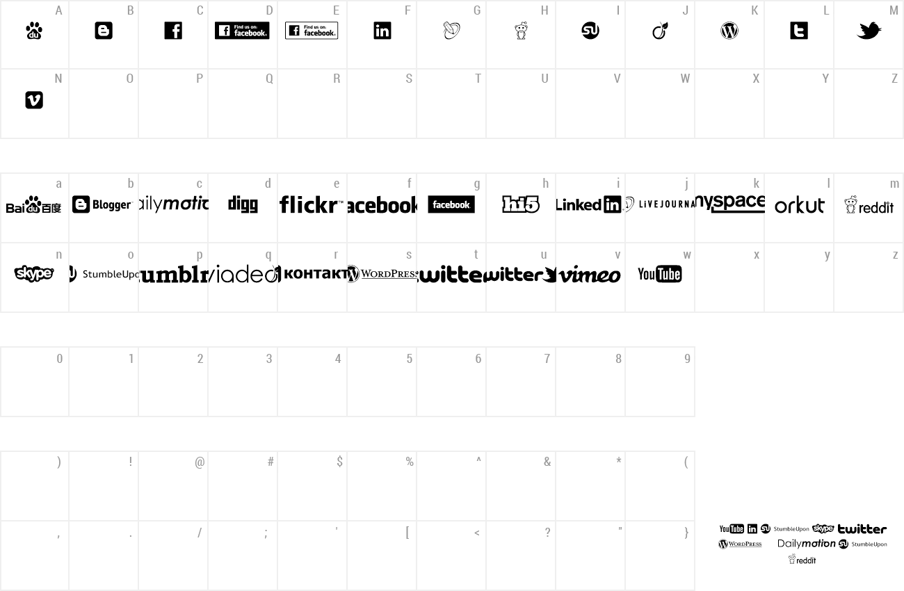 Social Logos Font | wfonts.com - download free
