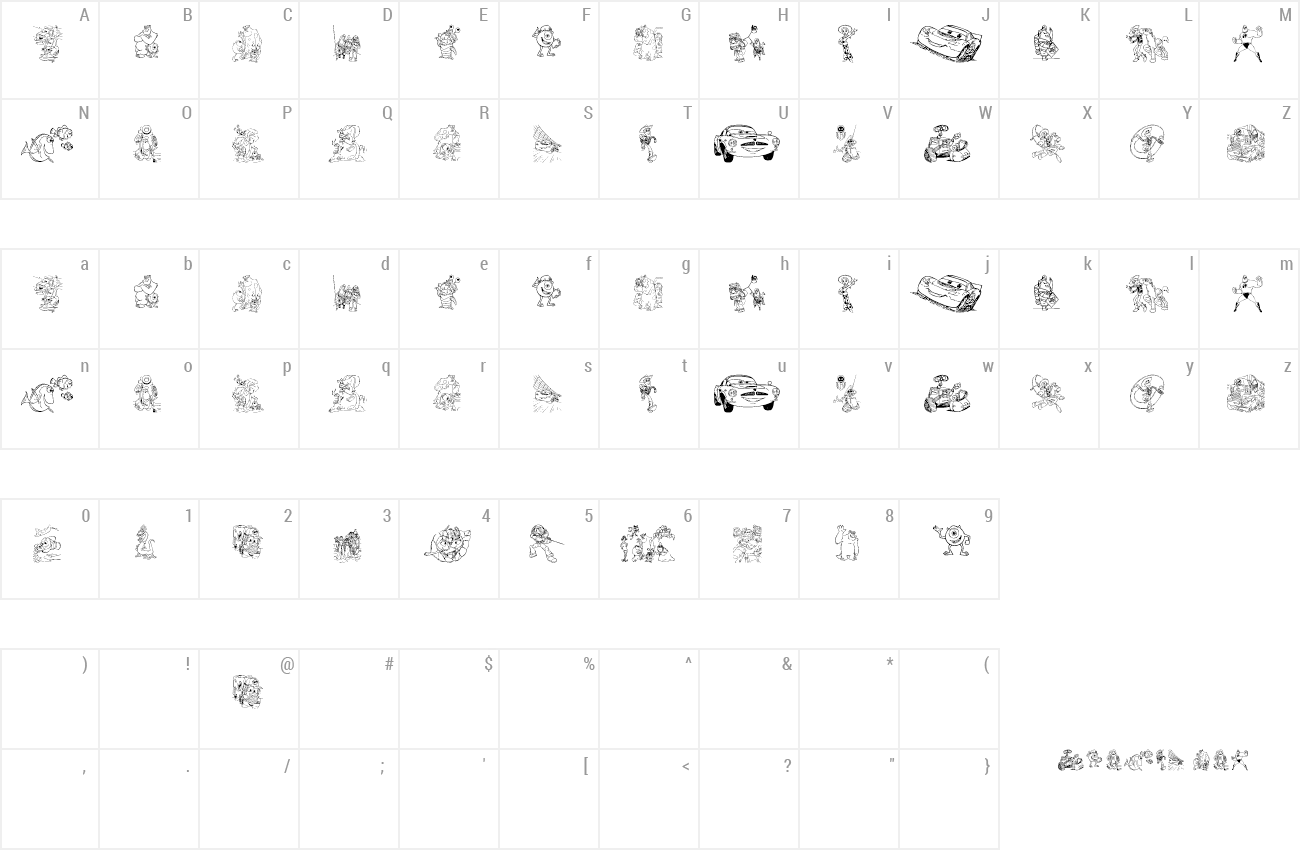 Pixar 1 Font | wfonts.com - download free
