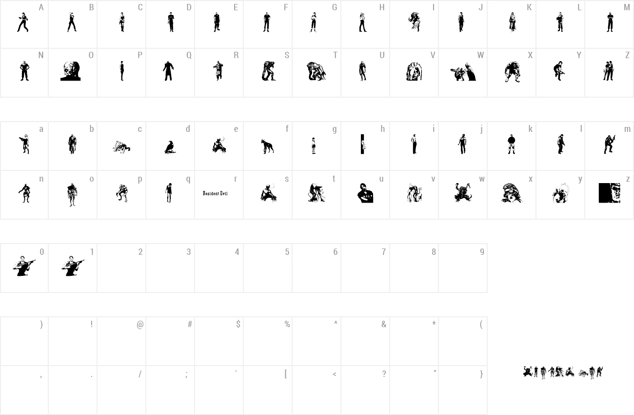 resident evil characters Font | wfonts.com - download free