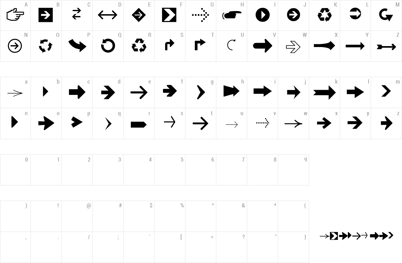 Arrows tfb Font | wfonts.com - download free