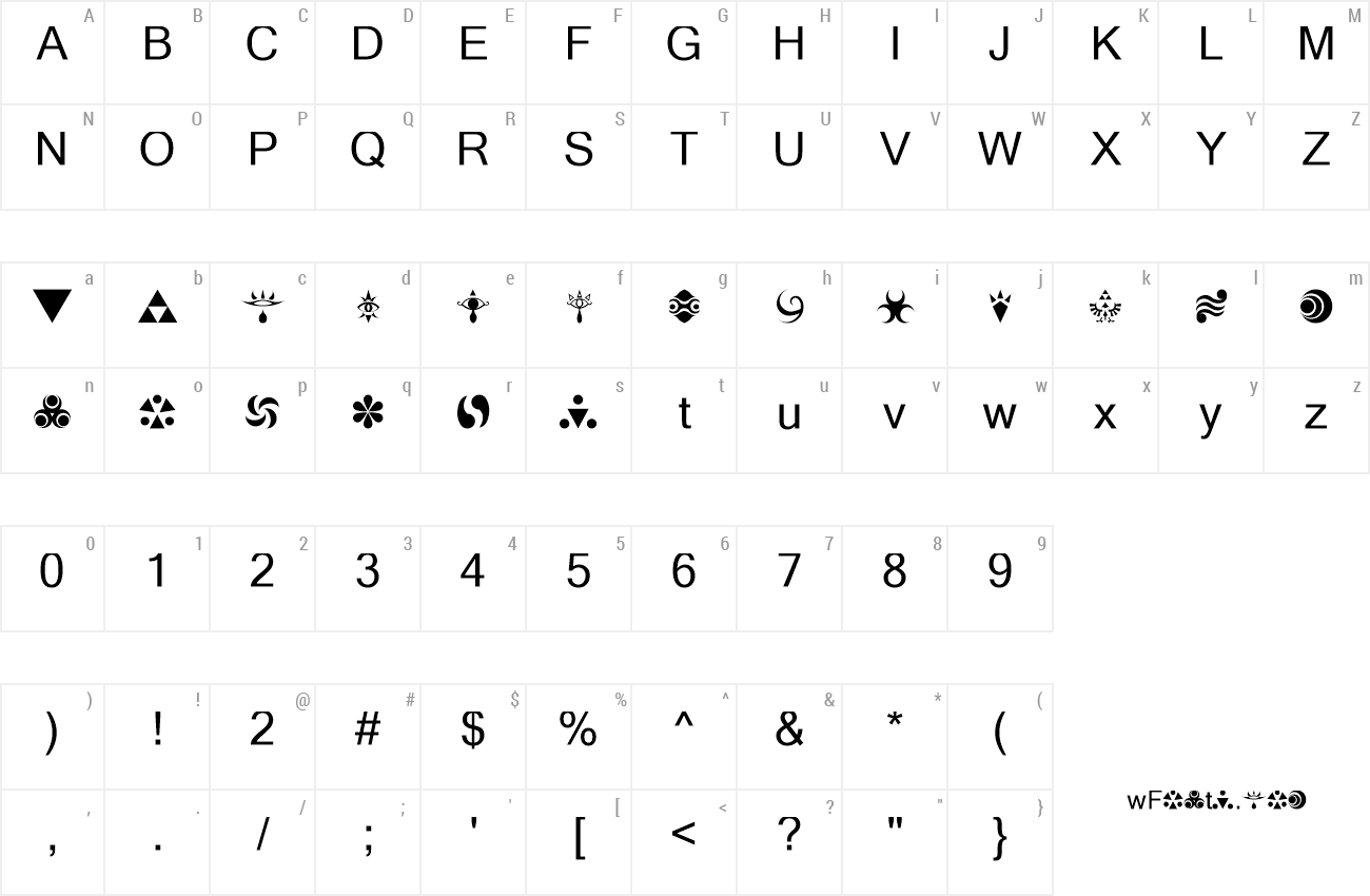 Hylian Symbols Font | wfonts.com - download free