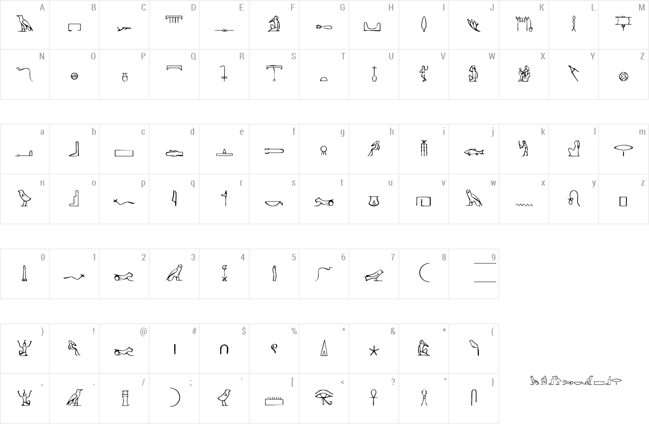 PharaohGlyph Font | wfonts.com - download free