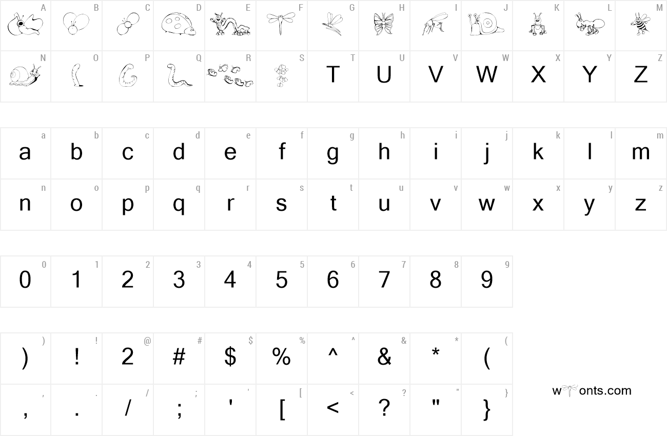 KR Cute As A Bug Font | wfonts.com - download free