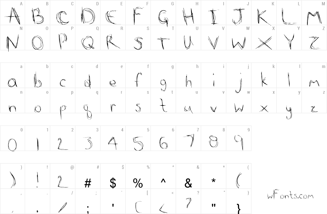 scribble scratch Font | wfonts.com - download free