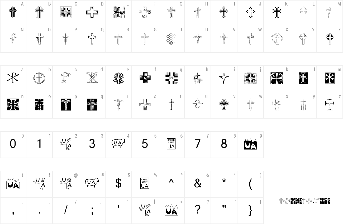 Christian Crosses II Font | wfonts.com - download free