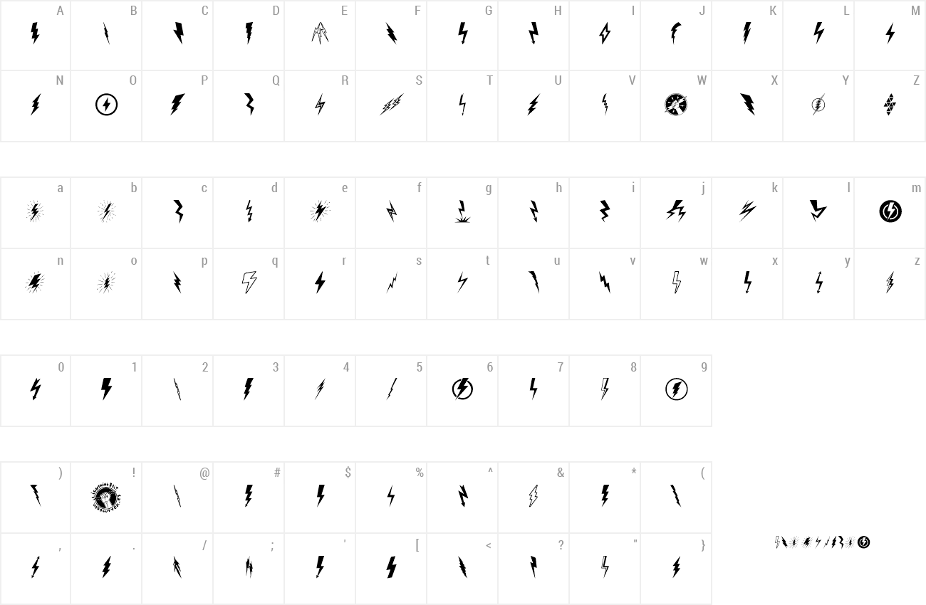 Lightning Bolt Font | wfonts.com - download free