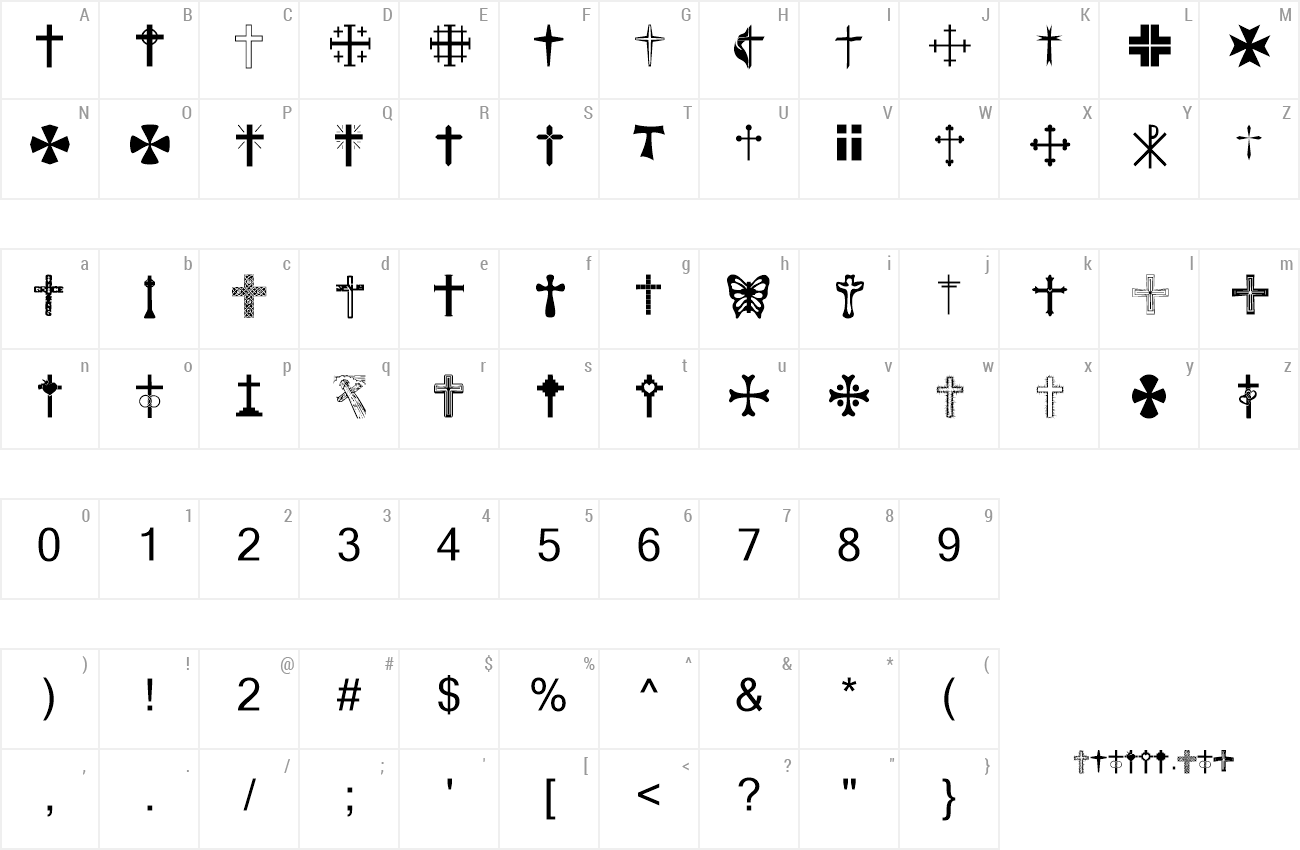 Christian Crosses Font | wfonts.com - download free
