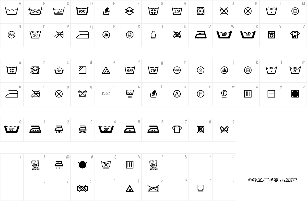 Wash Care Font | wfonts.com - download free