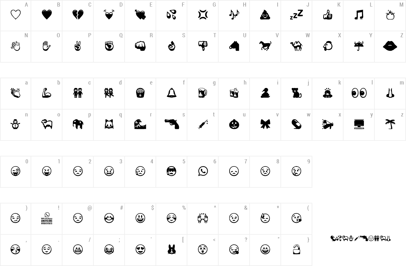 whatsapp emoticons Font | wfonts.com - download free