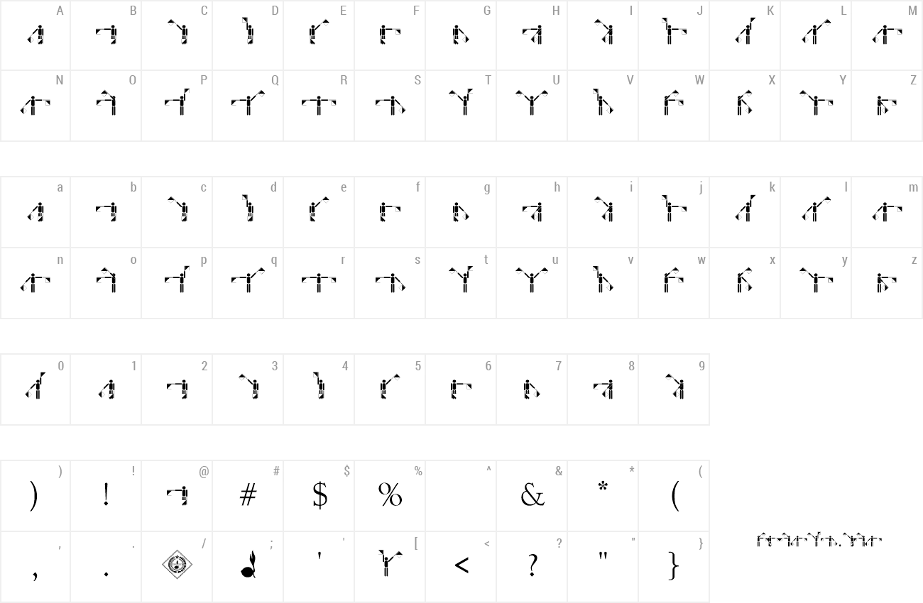 Semaphore Pramuka Font | wfonts.com - download free