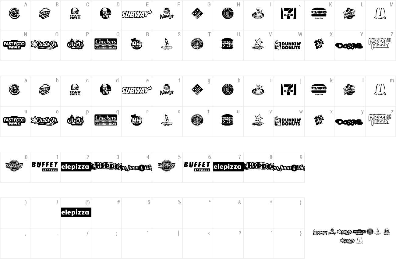 Fast Food logos Font | wfonts.com - download free
