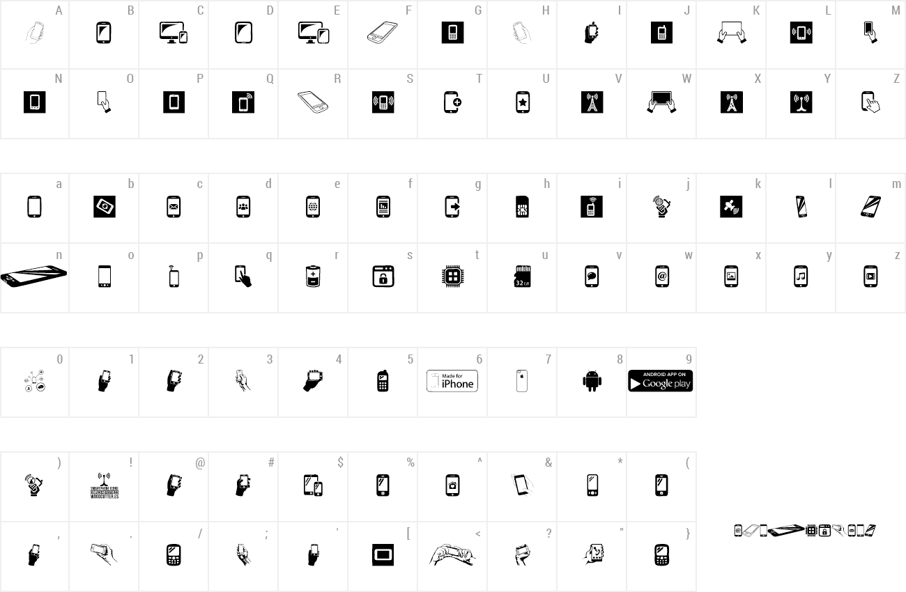 Smartphone Icons Font | wfonts.com - download free