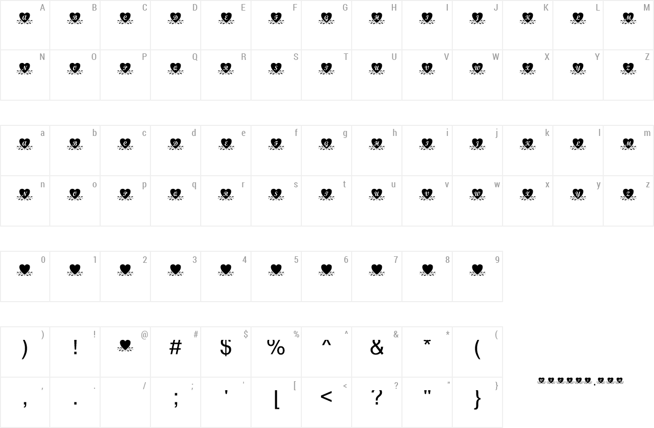 KR Amish Heart Font | wfonts.com - download free