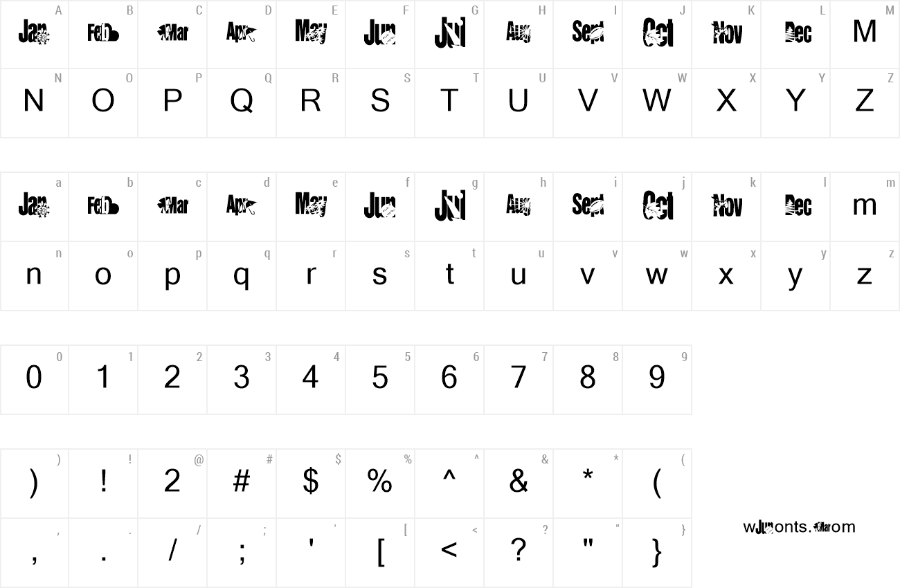 KR Calendar Font | wfonts.com - download free