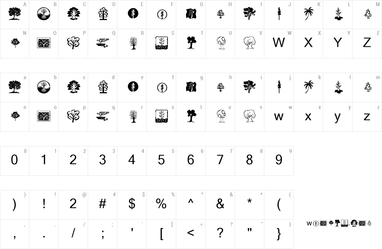 KR Trees Font | wfonts.com - download free