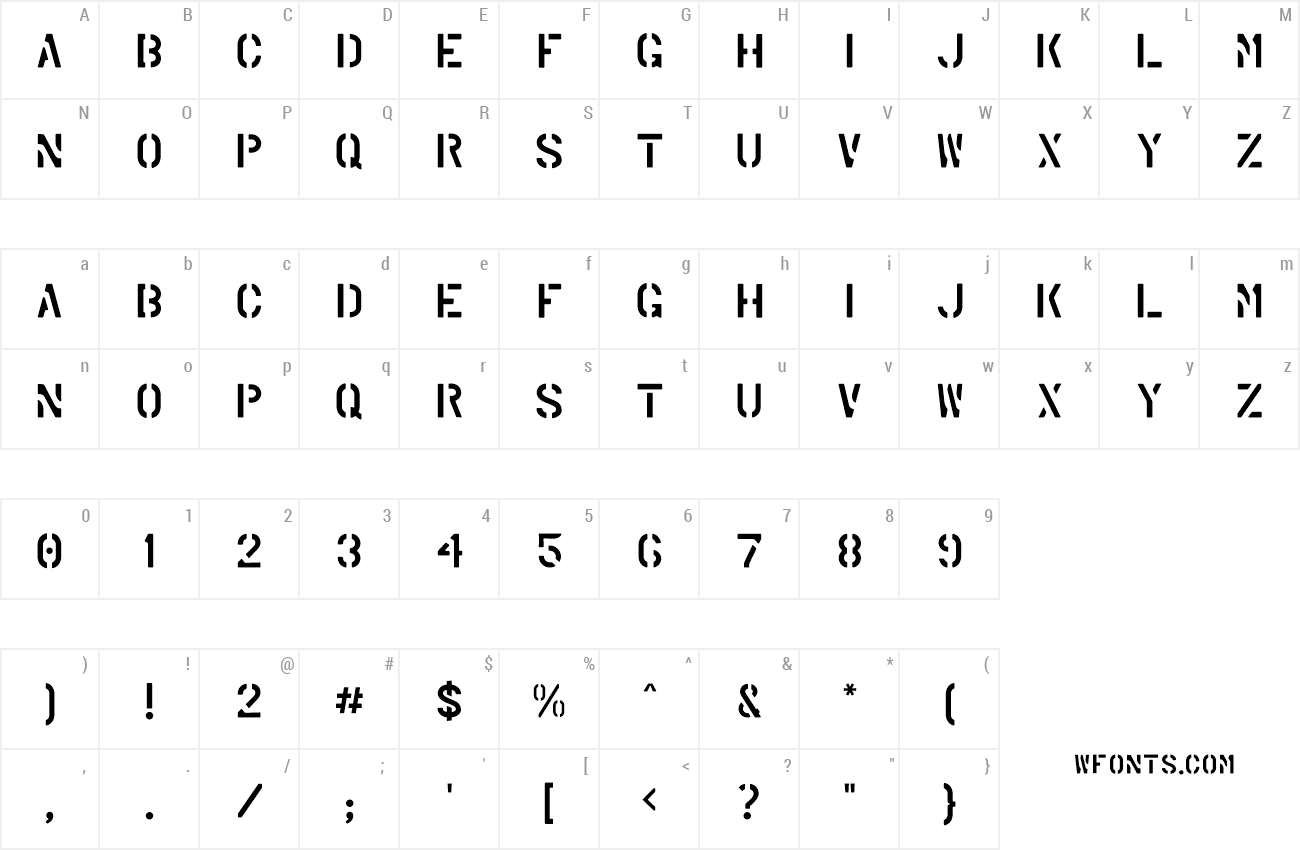 Marsh Stencil Font | wfonts.com - download free