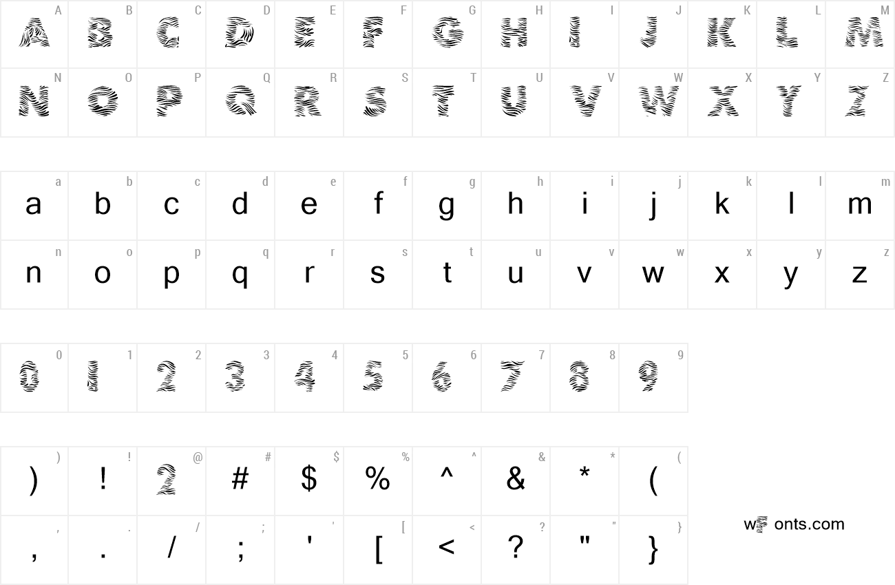 101! Zebra Print Font | wfonts.com - download free