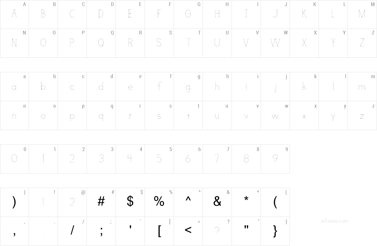 Print Clearly Dashed Font | wfonts.com - download free