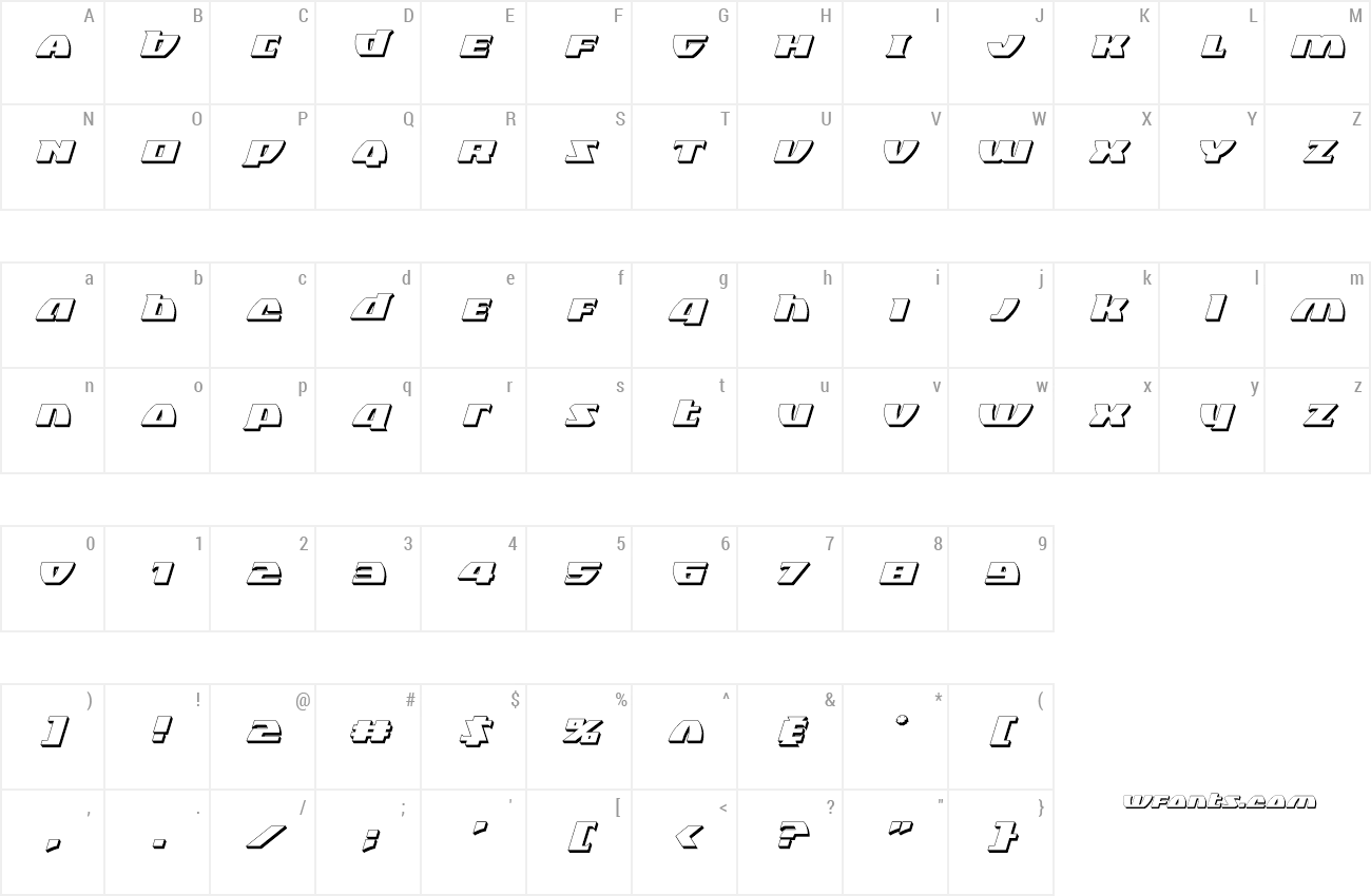 Black Bishop 3D Italic Font | wfonts.com - download free