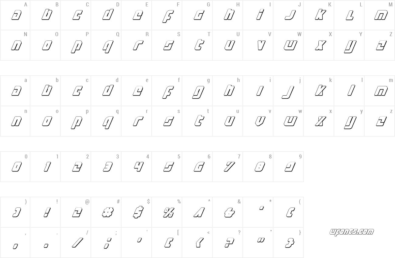 Exoplanet 3D Italic Font | wfonts.com - download free