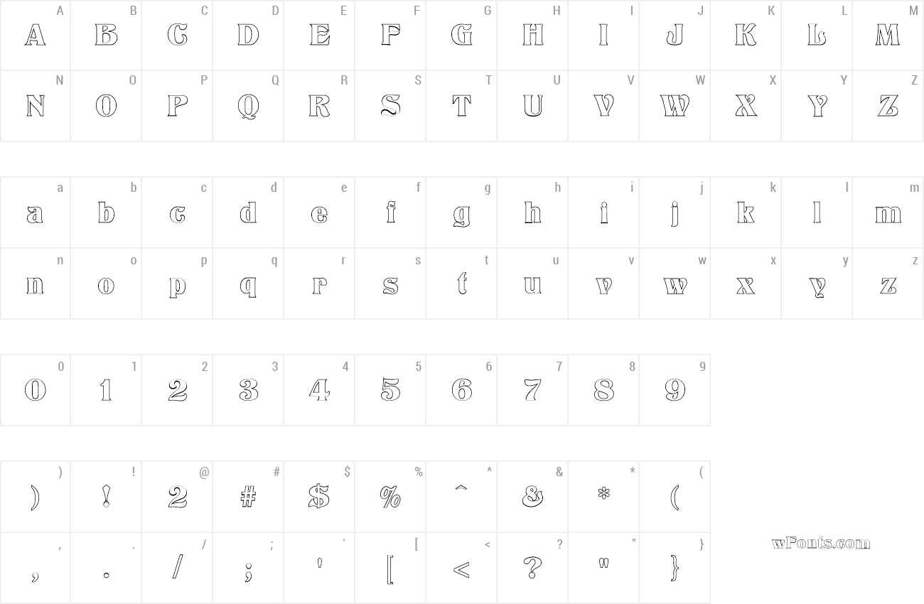 Titania Outline Font | wfonts.com - download free