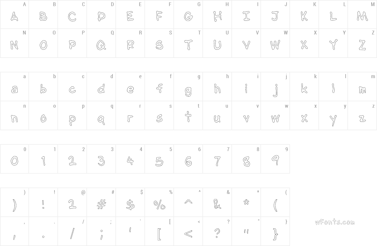 NipCen's Handwriting Outline Font | wfonts.com - download free