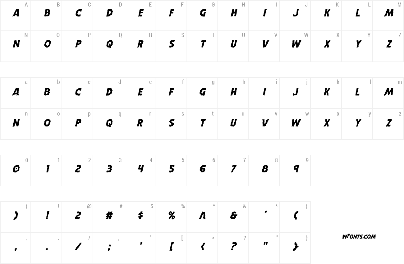 Horroween Staggered Italic Font | wfonts.com - download free