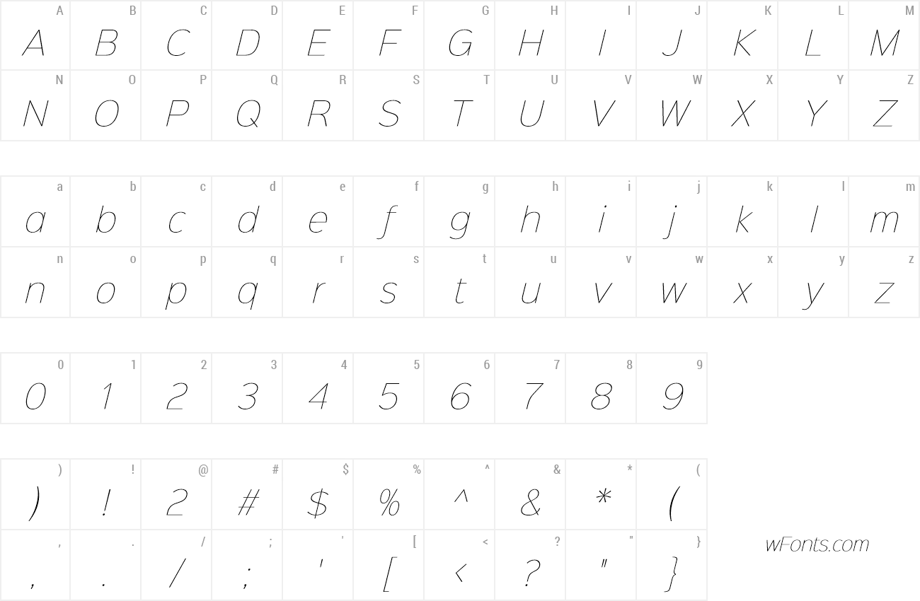 Sinkin Sans 100 Thin Italic Font | wfonts.com - download free