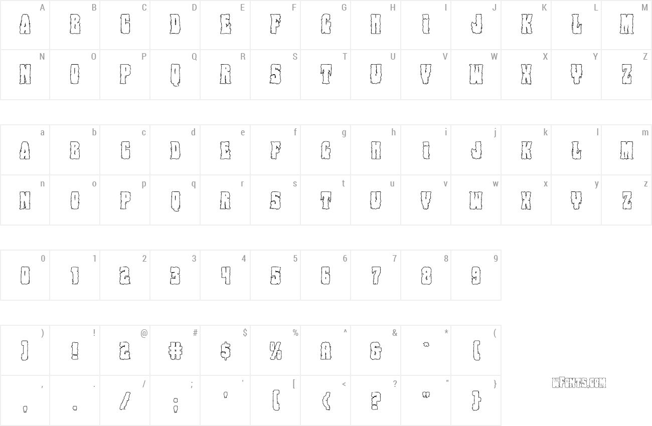Bog Beast Outline Font | wfonts.com - download free