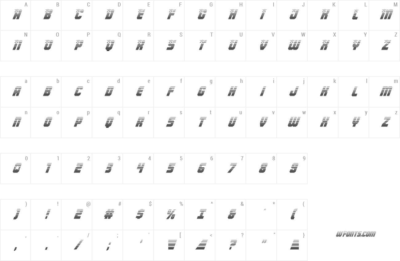 Army Rangers Gradient Italic Font | wfonts.com - download free